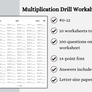 28 Multiplication Worksheets Multiplication Chart Multiplication Tables ...