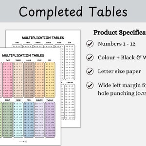 Multiplication Tables 1-12 Times Tables 1-12 Blank Multiplication ...