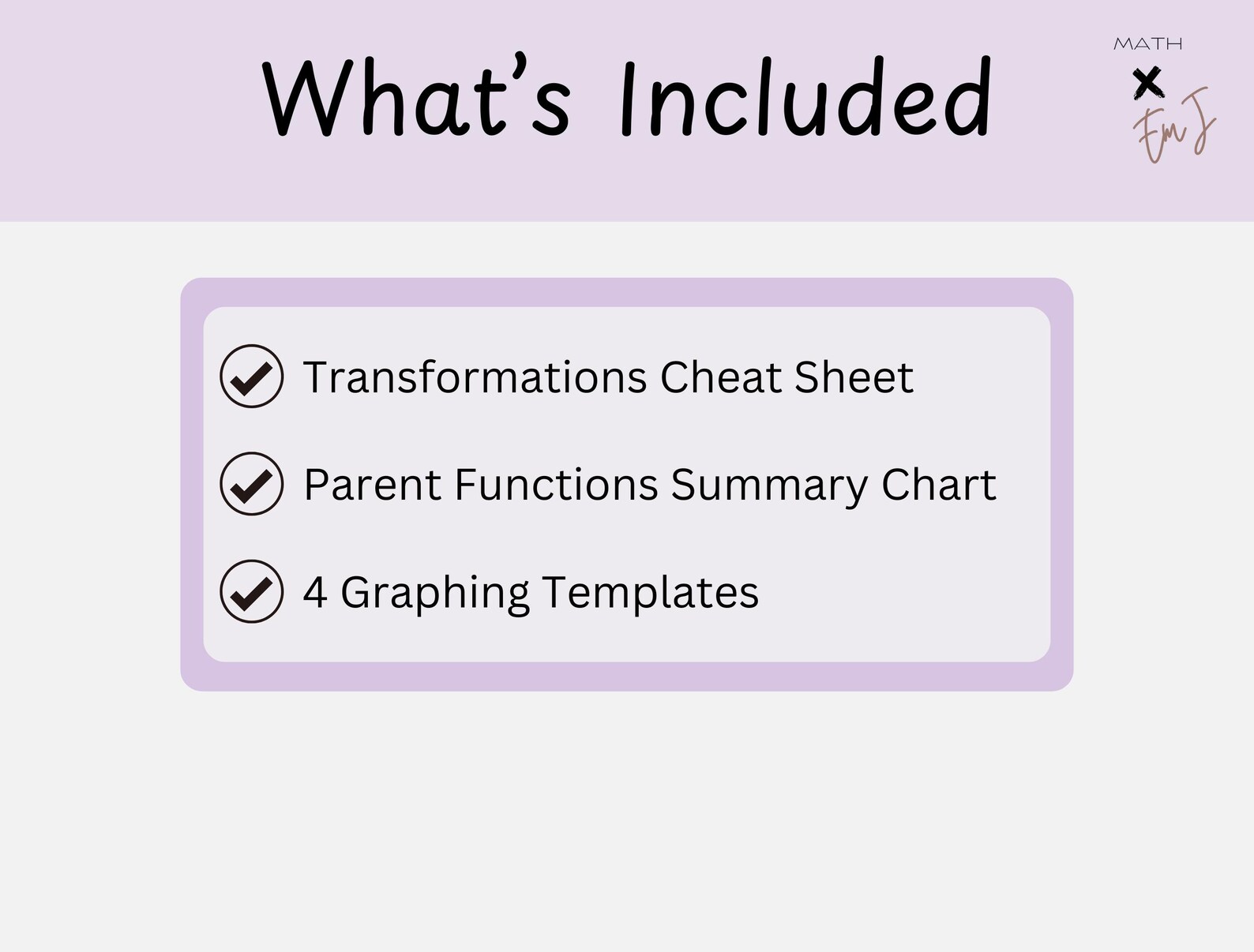Transformations of Functions Math Cheat Sheet Parent Function Graphs ...