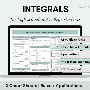 Integral Cheat Sheet | AP Calculus AB BC Calc 1 Cal 2 Summary Sheets ...