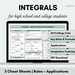Integral Cheat Sheet | AP Calculus AB BC Calc 1 Cal 2 Summary Sheets ...