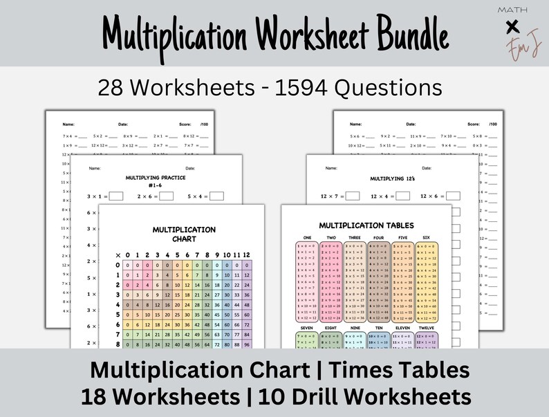 28 Multiplication Worksheets Multiplication Chart Multiplication Tables ...
