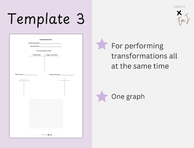 Graphing Function Templates Transformations of Functions 4 Templates ...