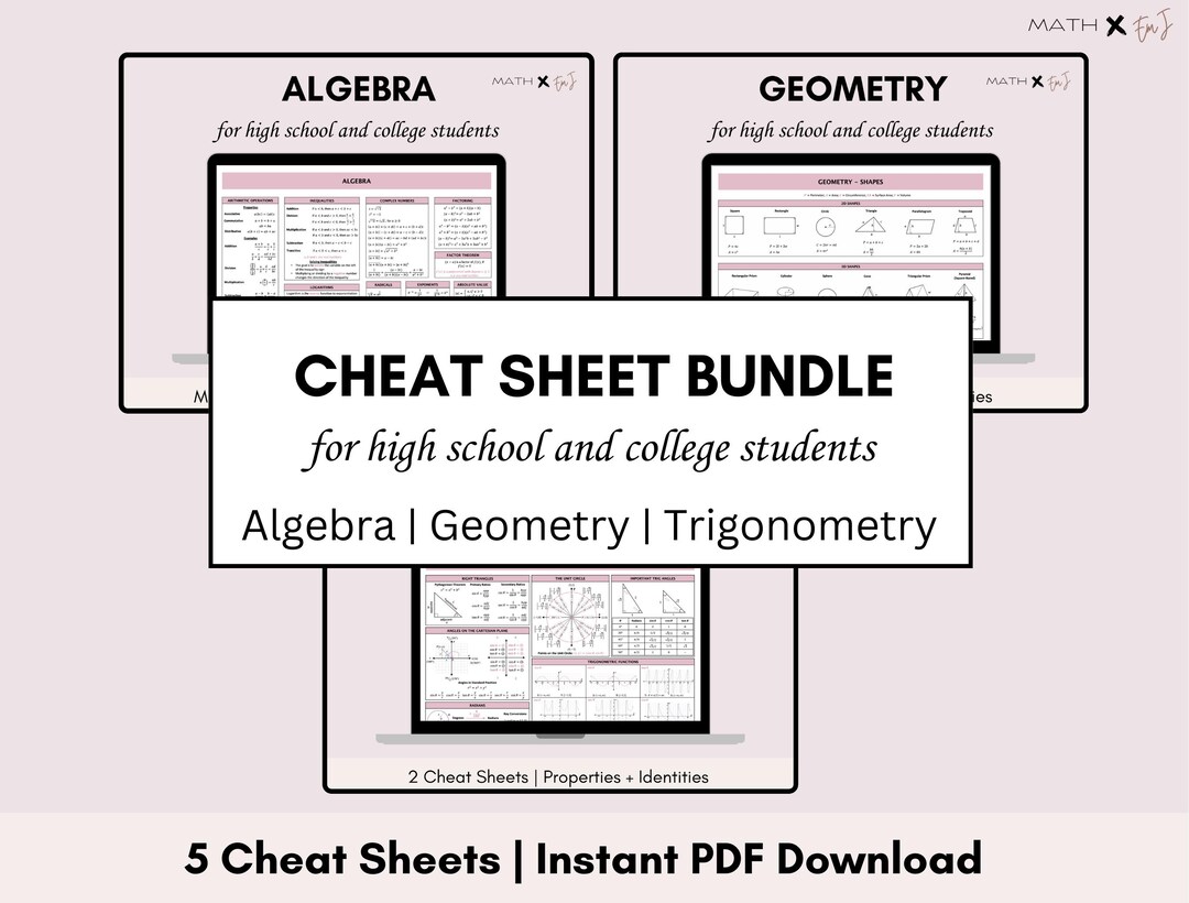 Math Cheat Sheets | Algebra, Geometry & Trigonometry | Math Formula ...