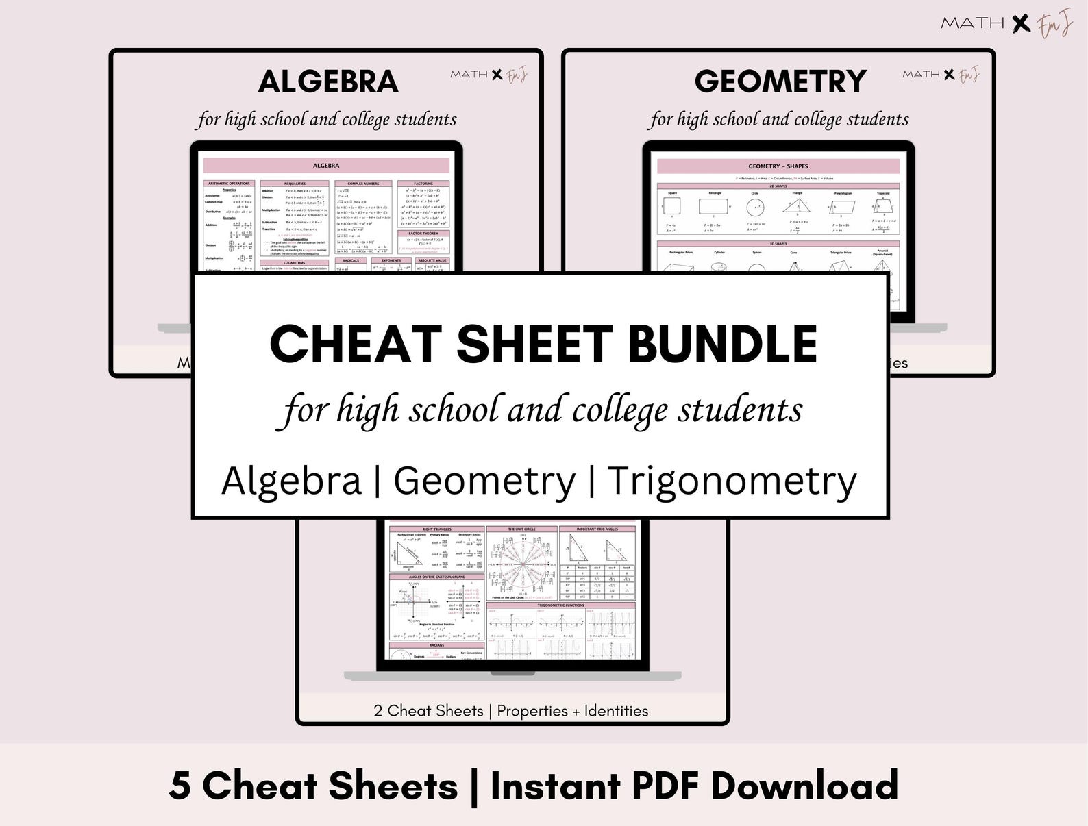 Math Cheat Sheets | Algebra, Geometry & Trigonometry | Math Formula ...