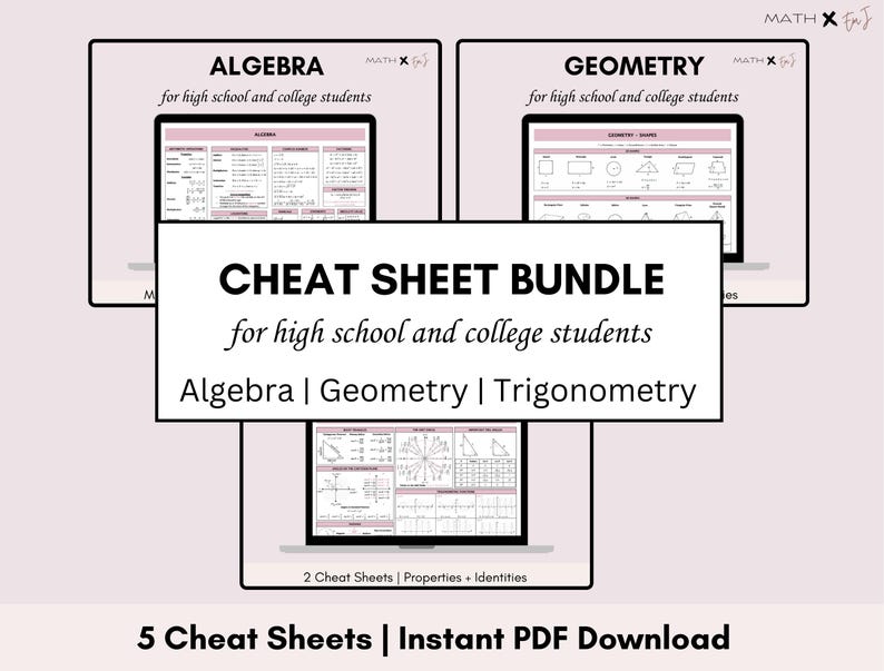 Math Cheat Sheets | Algebra, Geometry & Trigonometry | Math Formula ...
