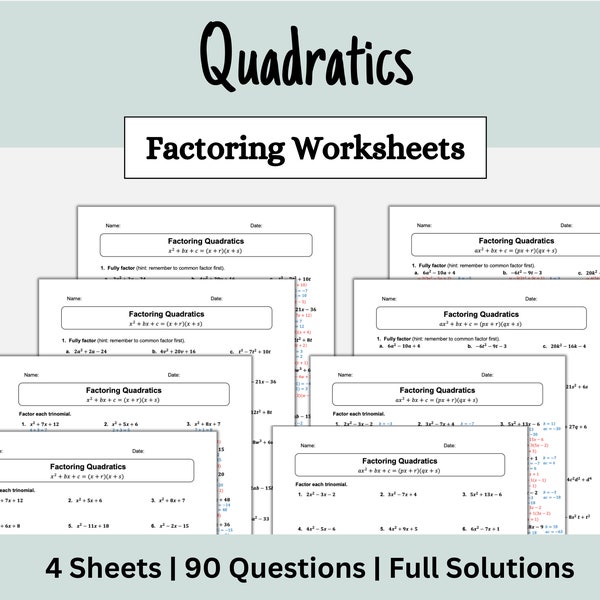 Math Worksheets - Etsy