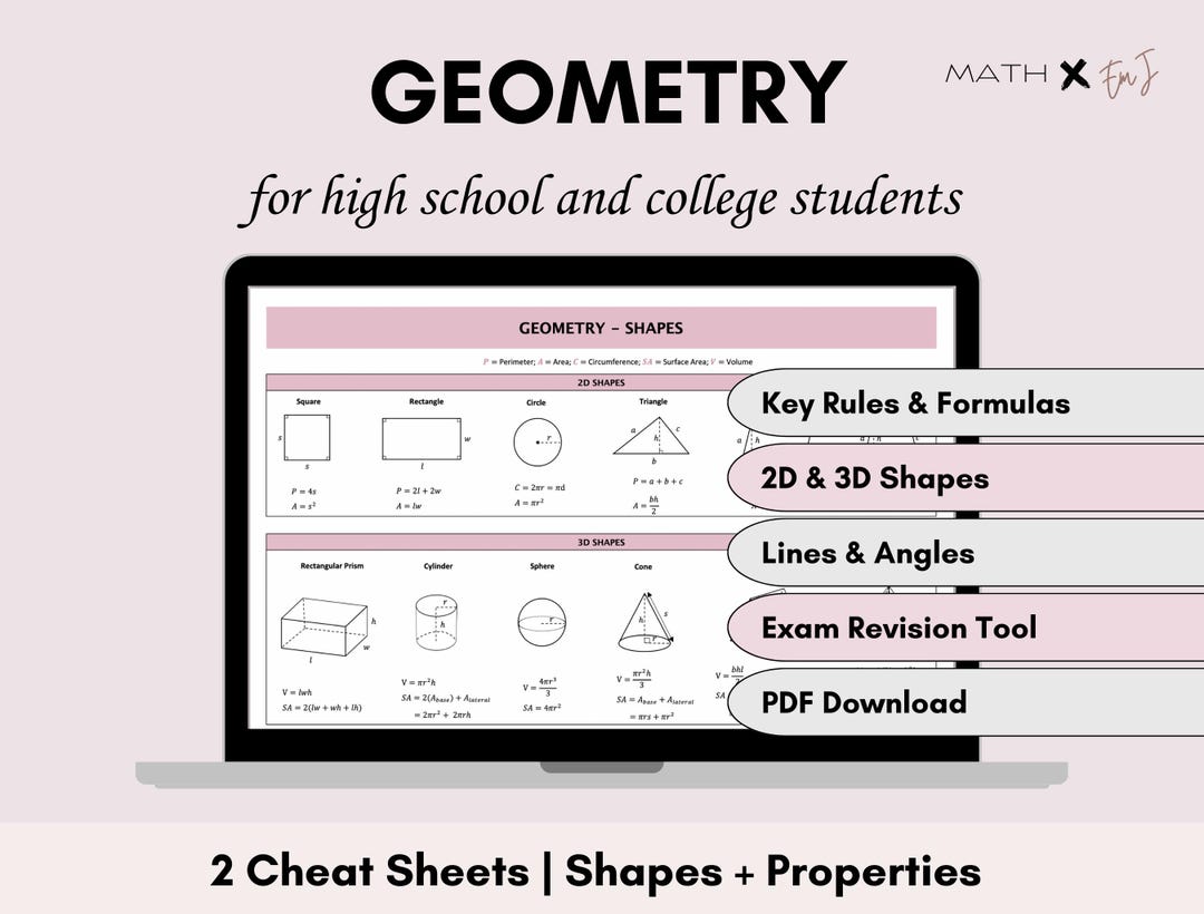 Geometry Cheat Sheet | 2D/3D Shapes, Angles & Analytical Geometry ...