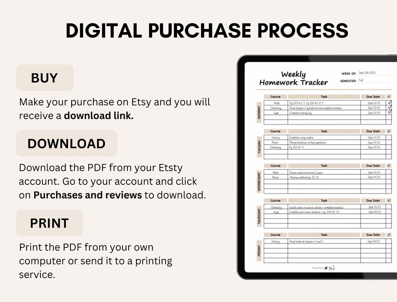 Homework Student Planner Printable Student Homework and Assignment ...