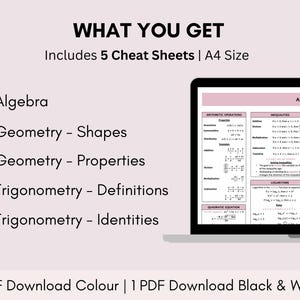 Math Cheat Sheets | Algebra, Geometry & Trigonometry | Math Formula ...