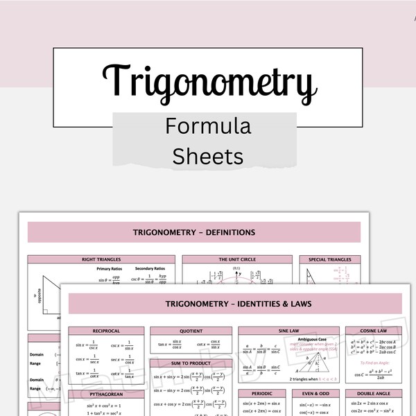 Trigonometry Poster - Etsy