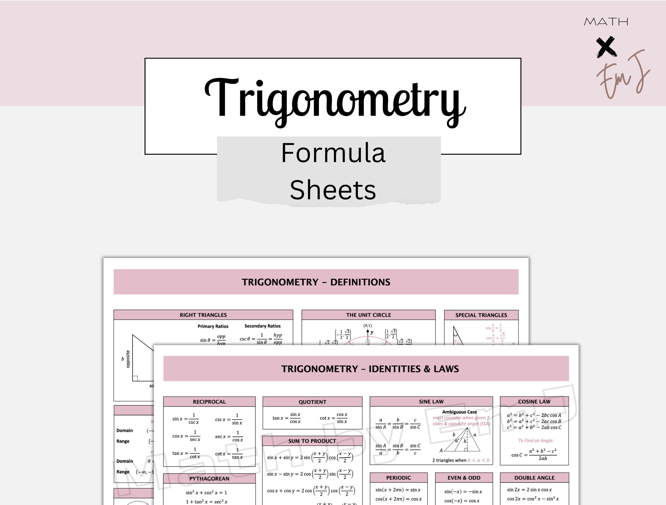 Trig Formula Sheet
