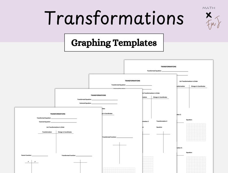 Graphing Function Templates Transformations of Functions 4 Templates ...