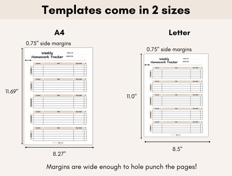 Homework Student Planner Printable Student Homework and Assignment ...