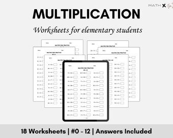 Multiplication 1-12 Math Timed Tests Speed Drills Worksheets - Etsy Canada