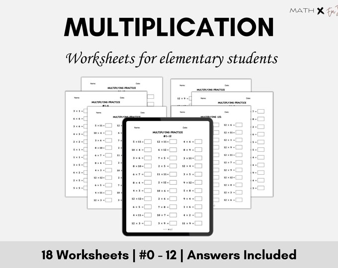 Multiplication 1-12 Math Timed Tests Speed Drills Worksheets - Etsy Canada