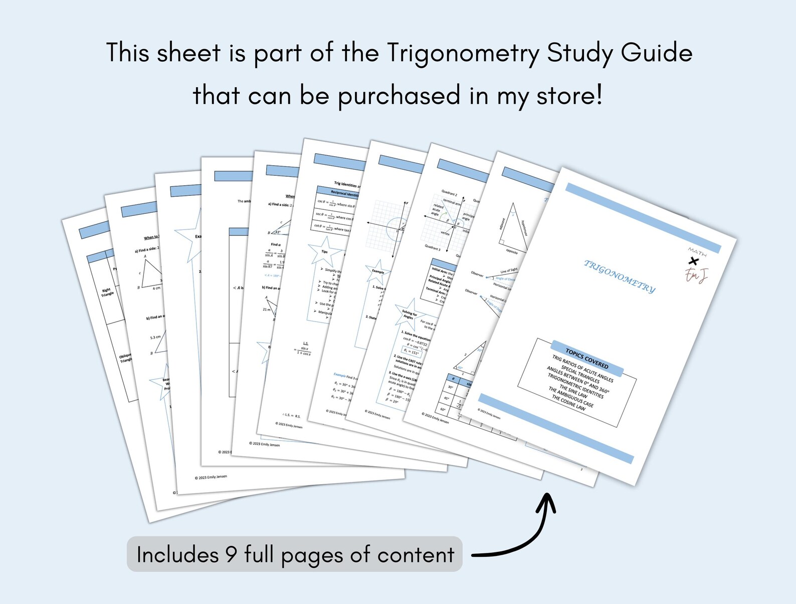 Trigonometry Rule Cheat Sheet | Math Formula Summary Chart | Solving ...