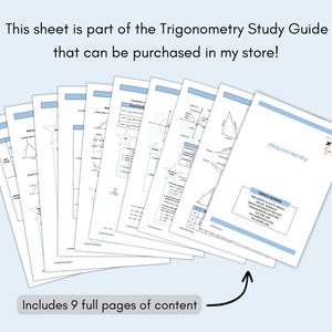Trigonometry Rule Cheat Sheet | Math Formula Summary Chart | Solving ...