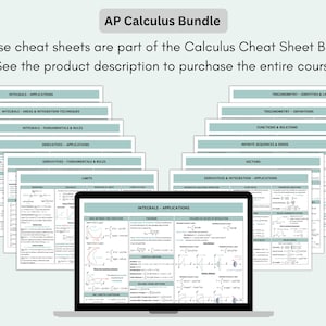 Integral Cheat Sheet | AP Calculus AB BC Calc 1 Cal 2 Summary Sheets ...