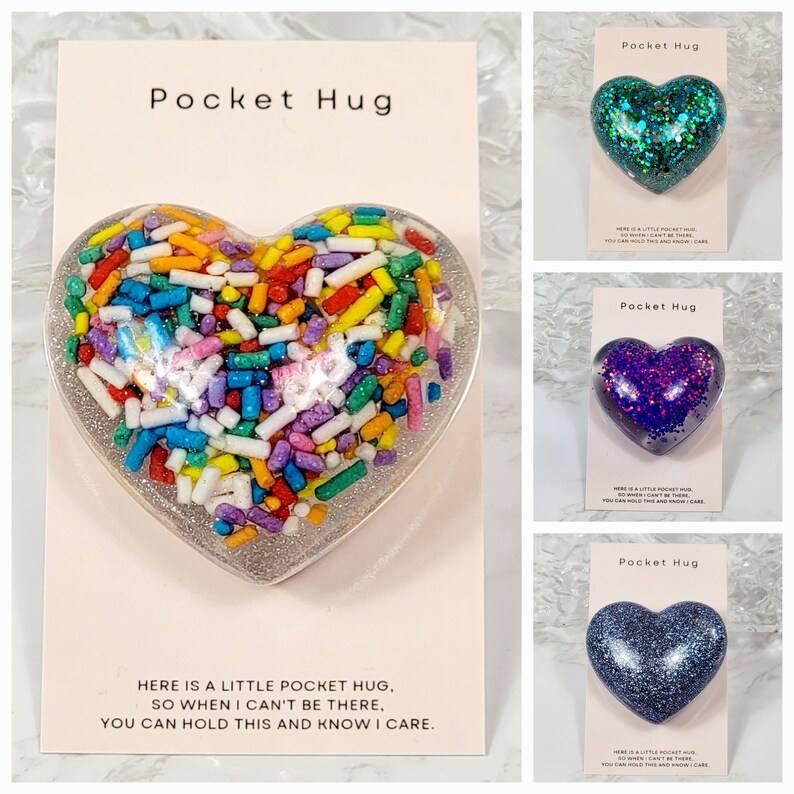 Pocket Hugs Gift Hearts Resin Token - Etsy