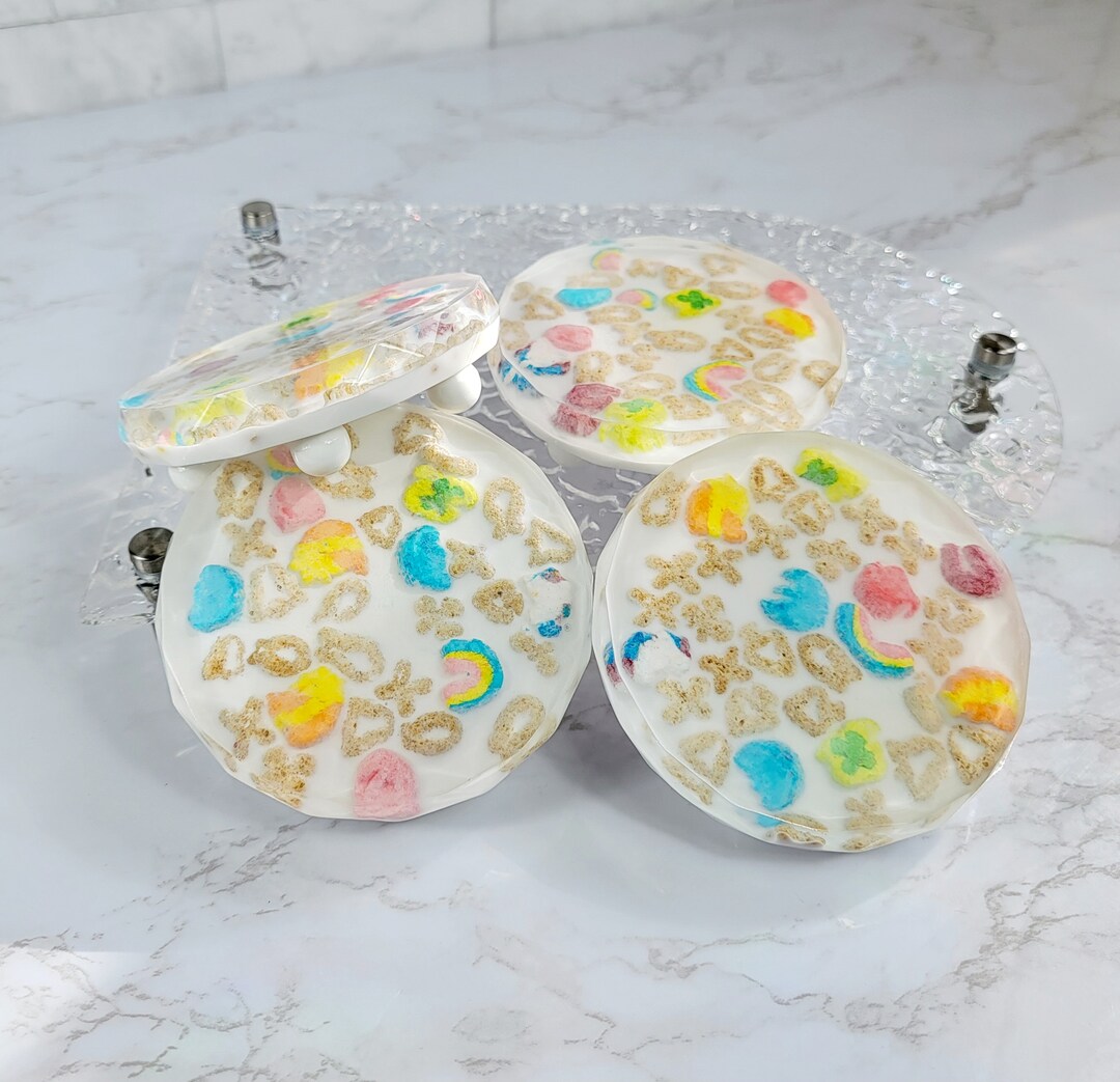 Resin Coaster Cereal Lucky Charms Set 4 - Etsy