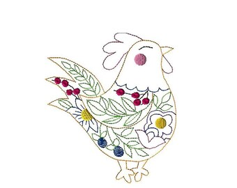 Chicken and Chicks EMBROIDERY MACHINE FILES Pattern Design Hus Jef Pes ...