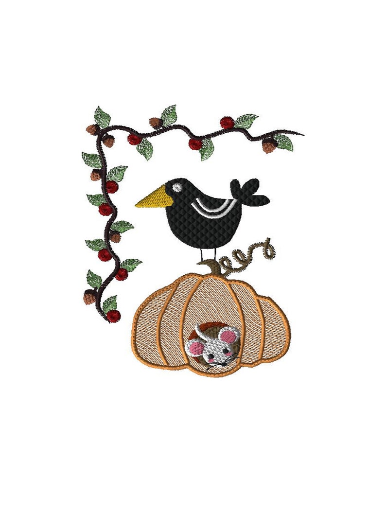 Fall Crow Embroidery Design - Etsy
