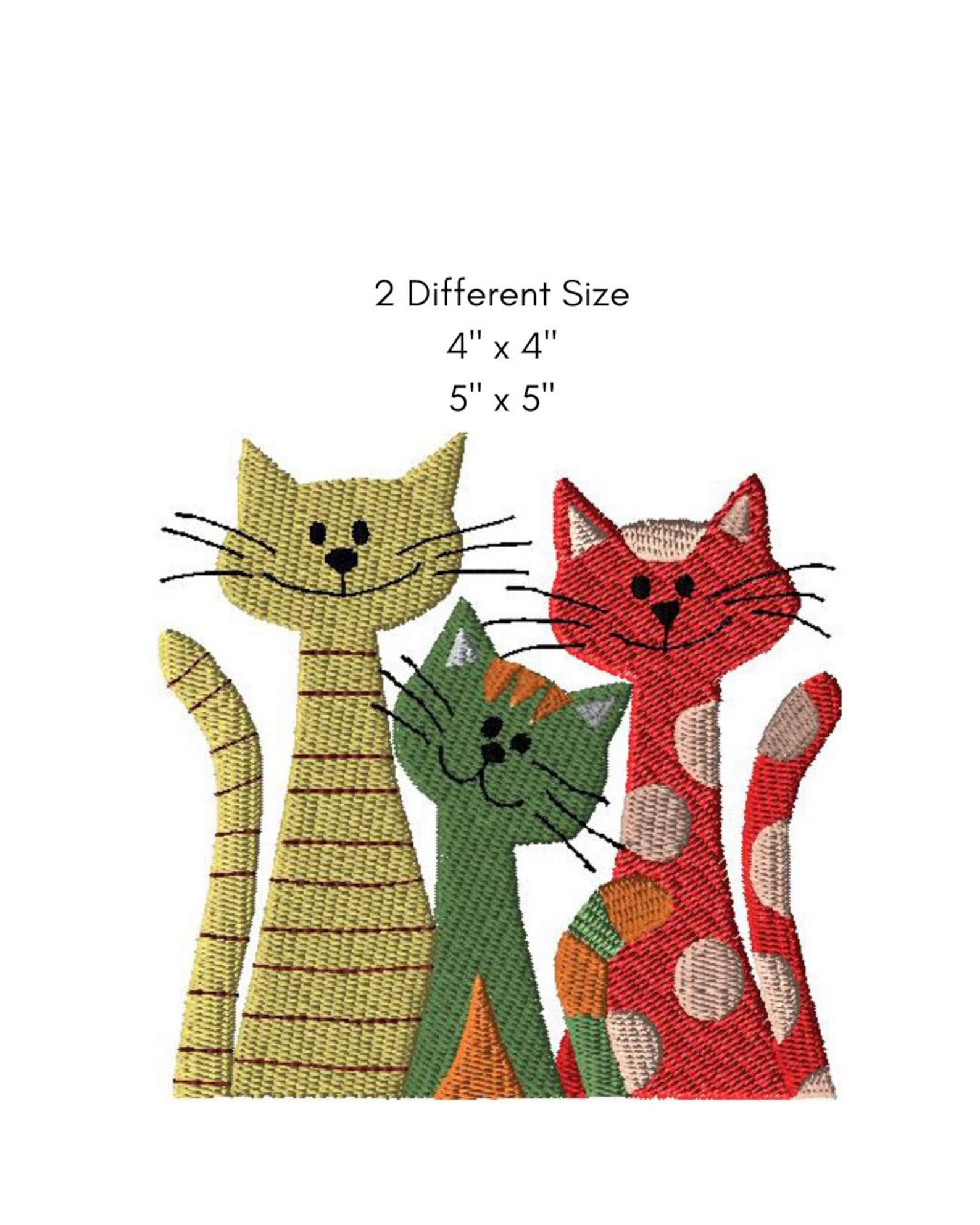 Cute Cats Embroidery Design (digital Download) - Etsy