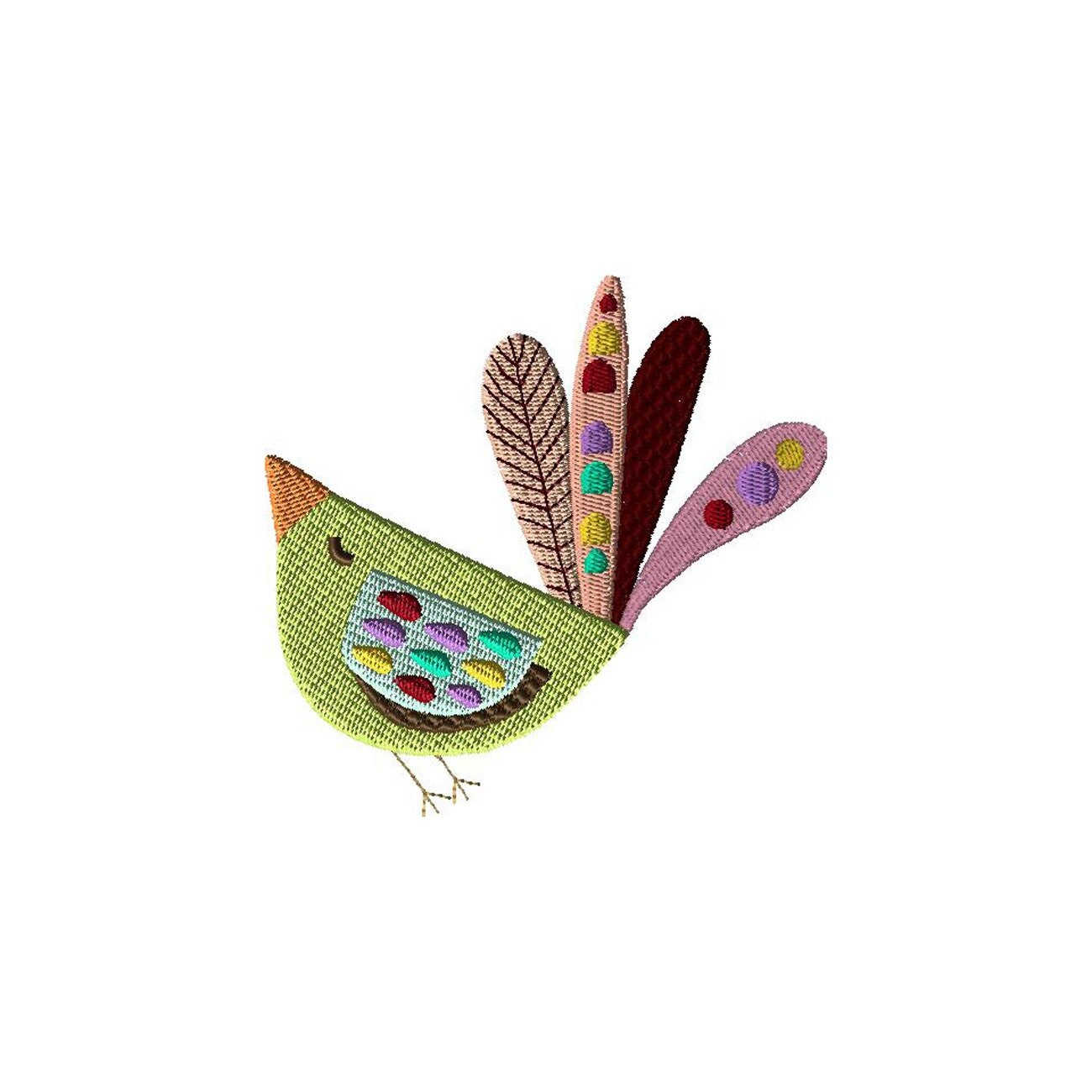 Folk Art Bird Embroidery Design - Etsy