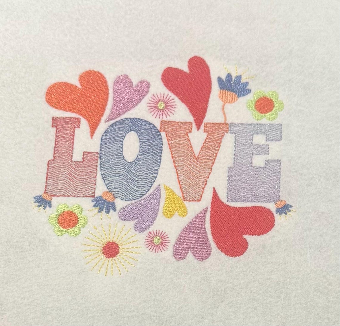 Groovy Love Embroidery Design - Etsy