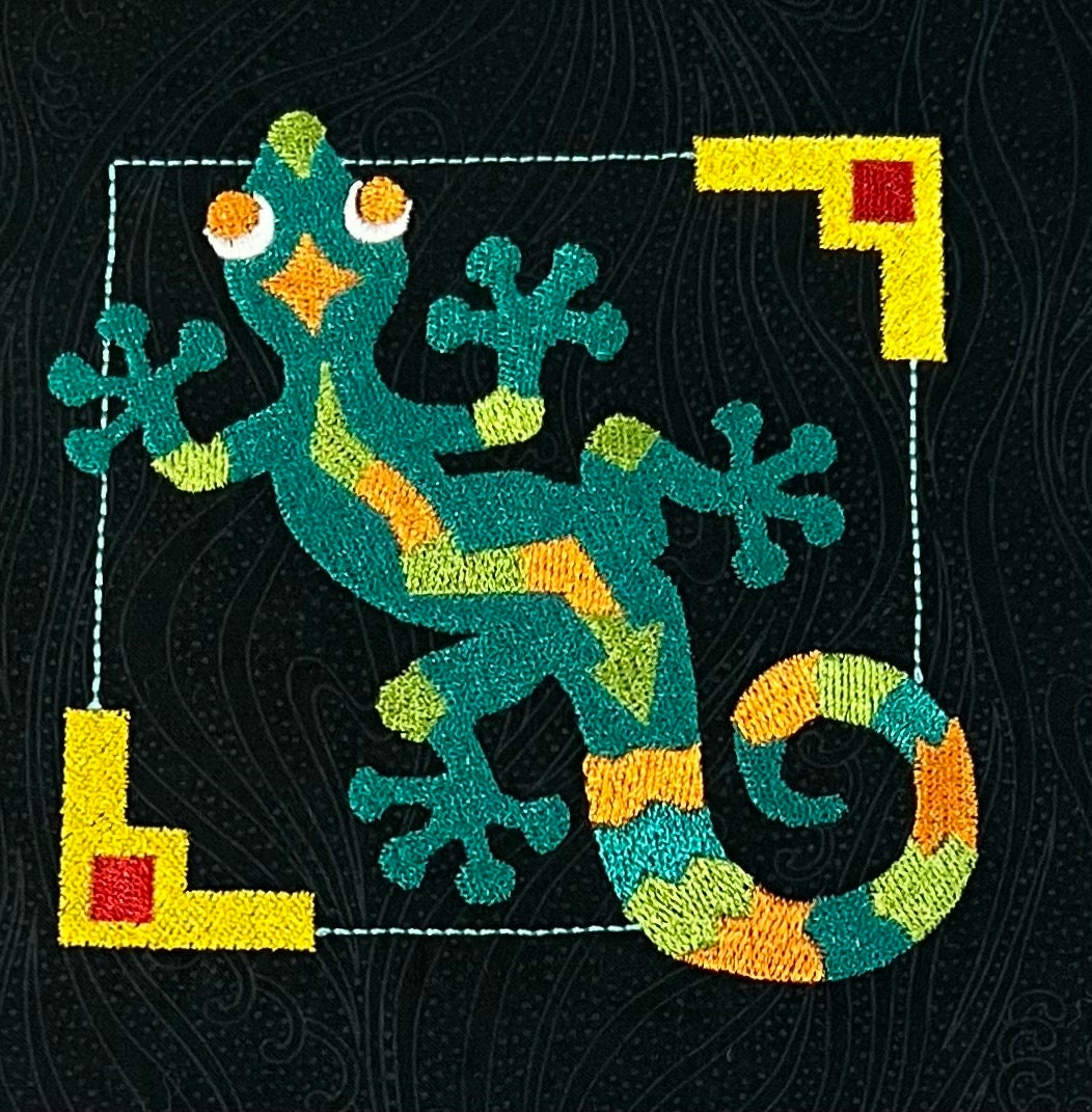 Southwest Lizard Embroidery Design - Etsy