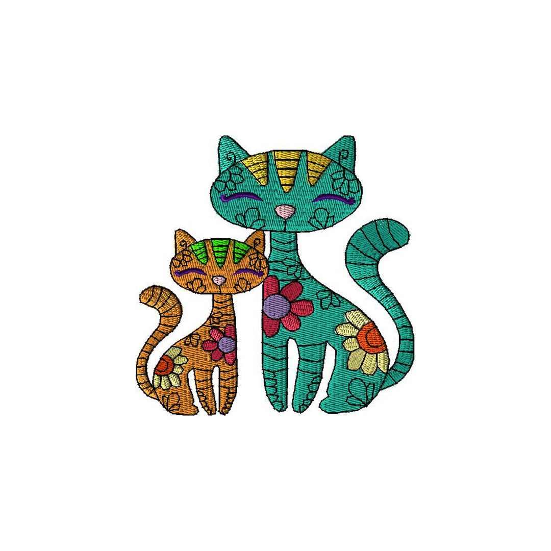 Fancy Cat Embroidery Design - Etsy