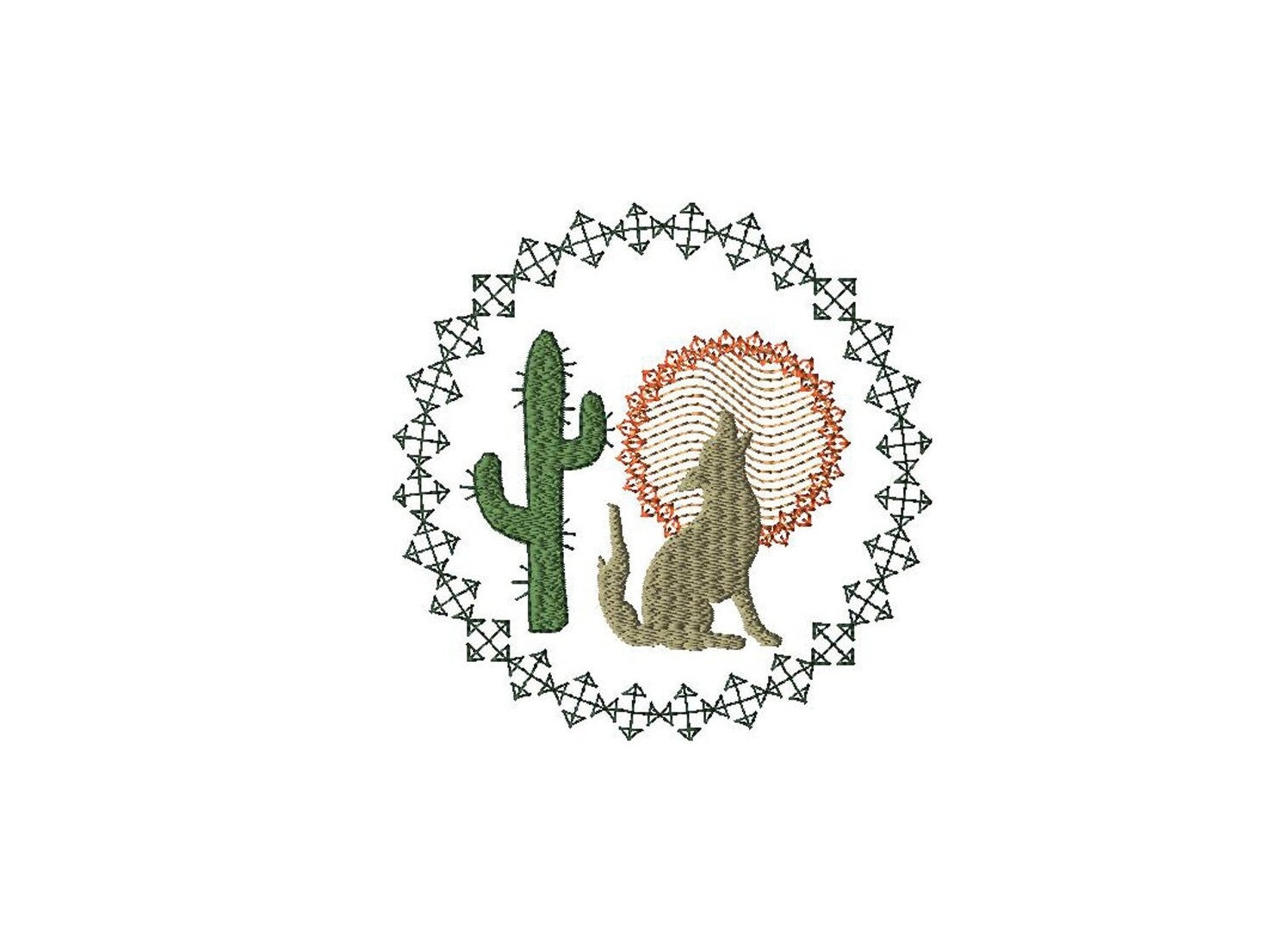 Southwest Coyote Embroidery Design - Etsy