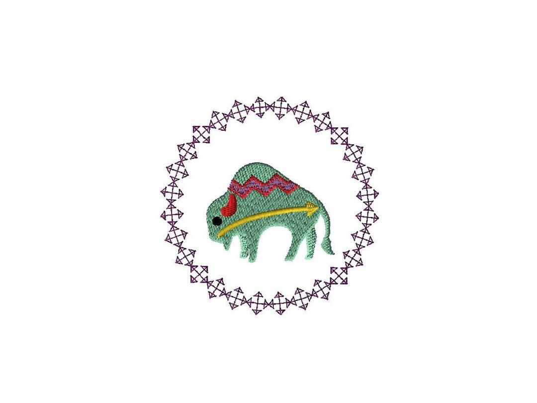 Southwest Buffalo Embroidery Design - Etsy