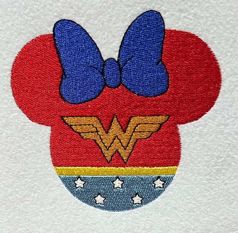 Mouse Head Wonder Woman Embroidery Design - Etsy
