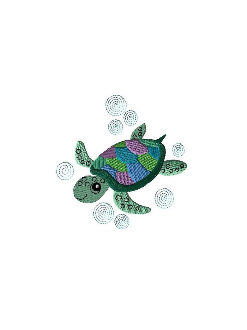 Baby Turtle Embroidery Design - Etsy