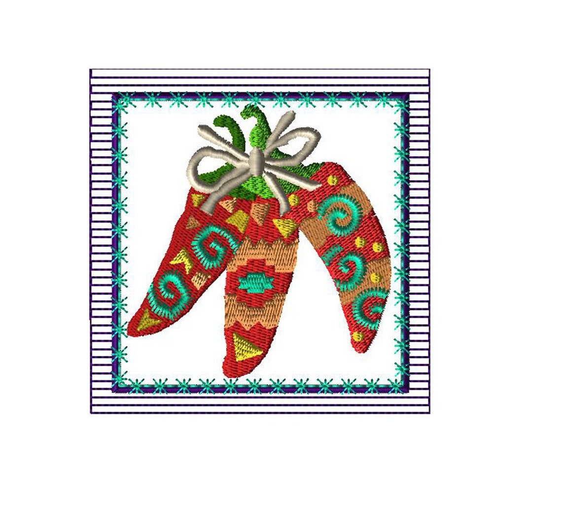 Southwest Chili Peppers Embroidery Design - Etsy