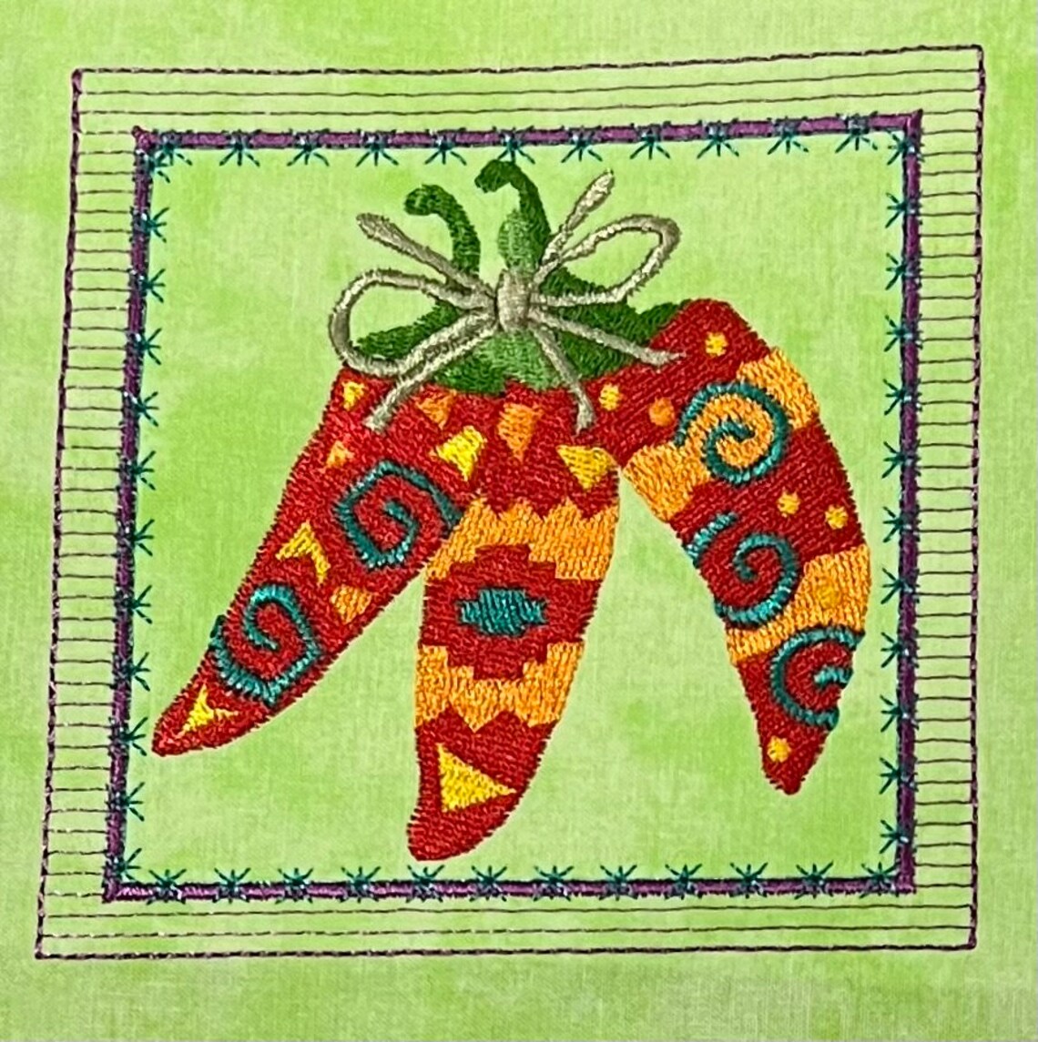 Southwest Chili Peppers Embroidery Design - Etsy