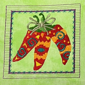 Southwest Chili Peppers Embroidery Design - Etsy