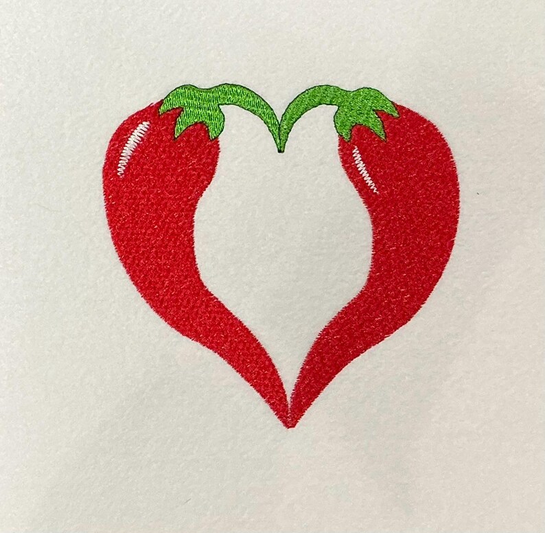 Southwest Chili Pepper Heart Embroidery Design - Etsy