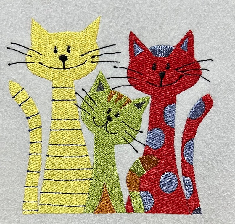 Cute Cats Embroidery Design (digital Download) - Etsy