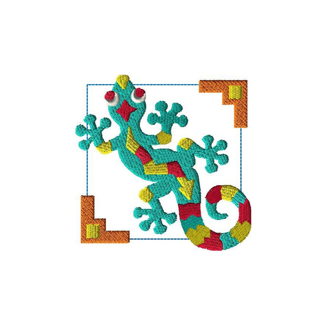 Southwest Lizard Embroidery Design - Etsy