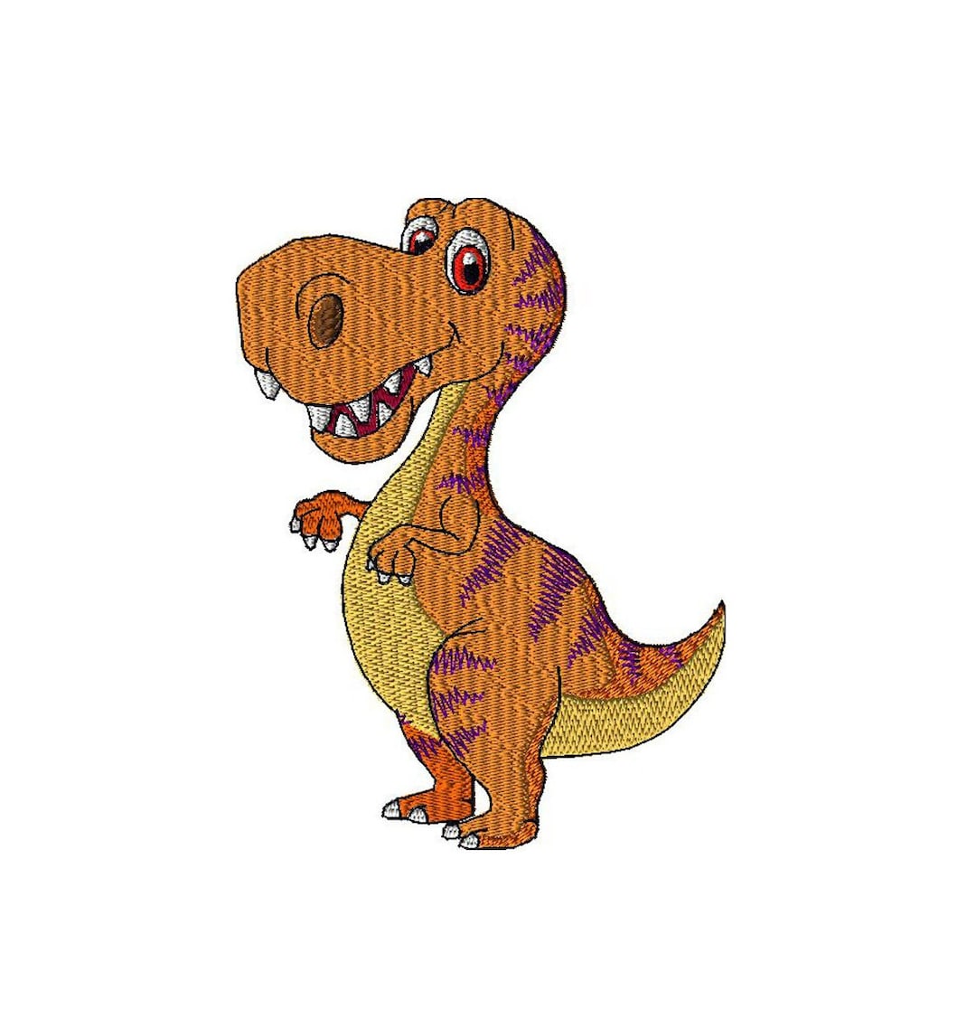 Cartoon T-rex Embroidery Design - Etsy