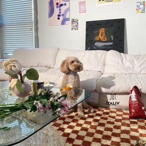 Brown and White Checkered Rug, Moroccan Berber Checkered Rug, Checkered ...