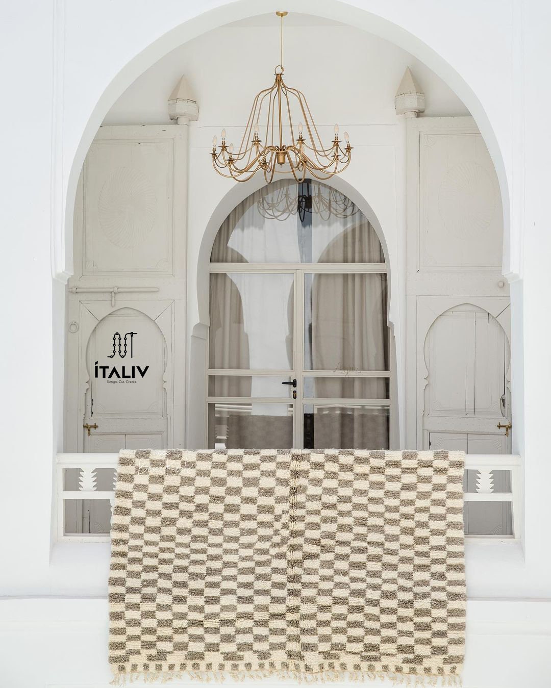 Grey and White Checkered Rug, Moroccan Berber Checkered Rug, Checkered ...