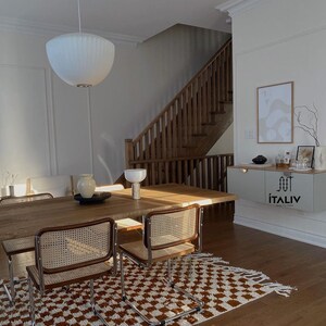 Brown and White Checkered Rug, Moroccan Berber Checkered Rug, Checkered ...