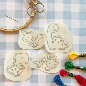Stick and Stitch Embroidery Pattern, DIY Baby Gift, Dino Embroidery ...