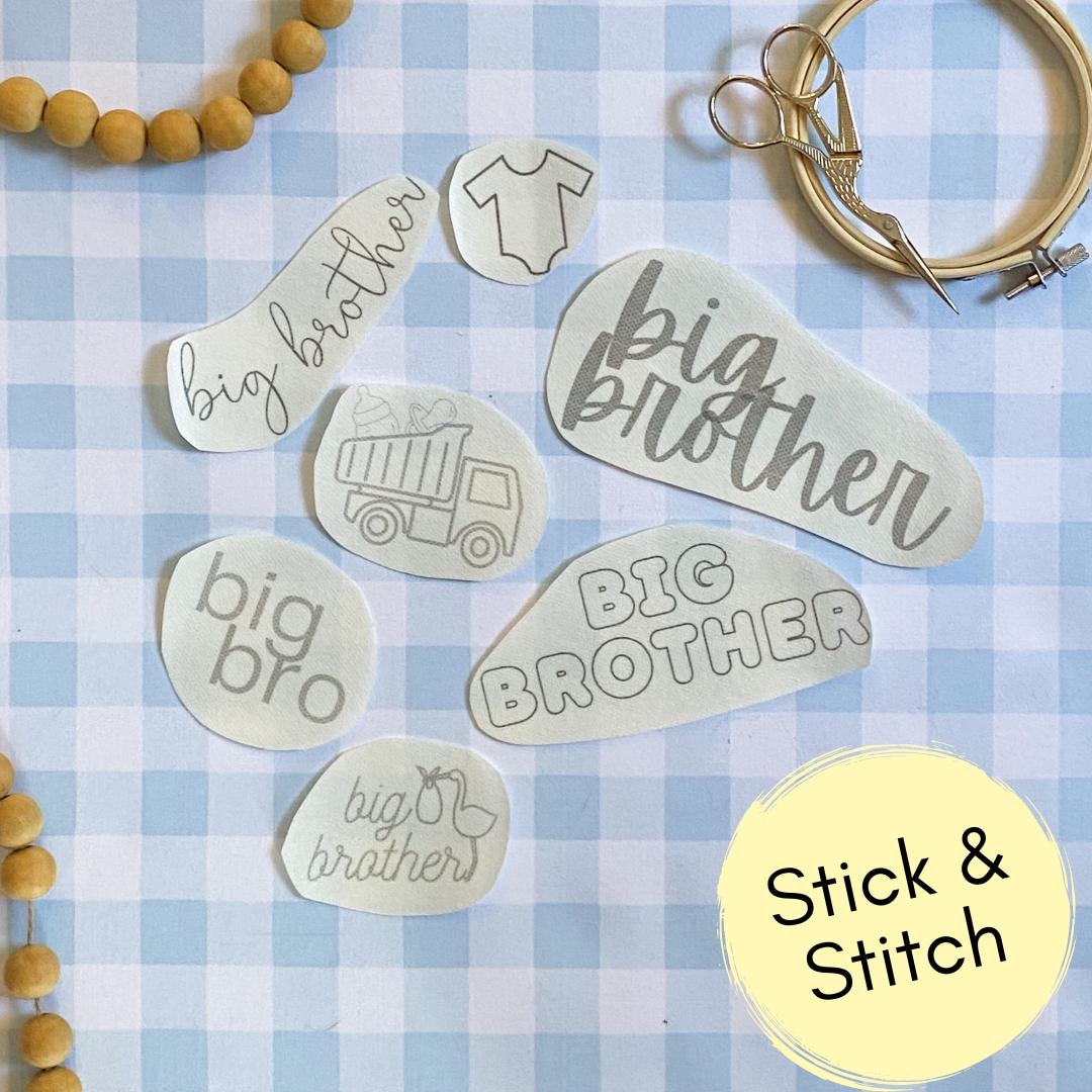 Big Brother Stick and Stitch Embroidery Pattern, DIY Baby Gift, Gift ...