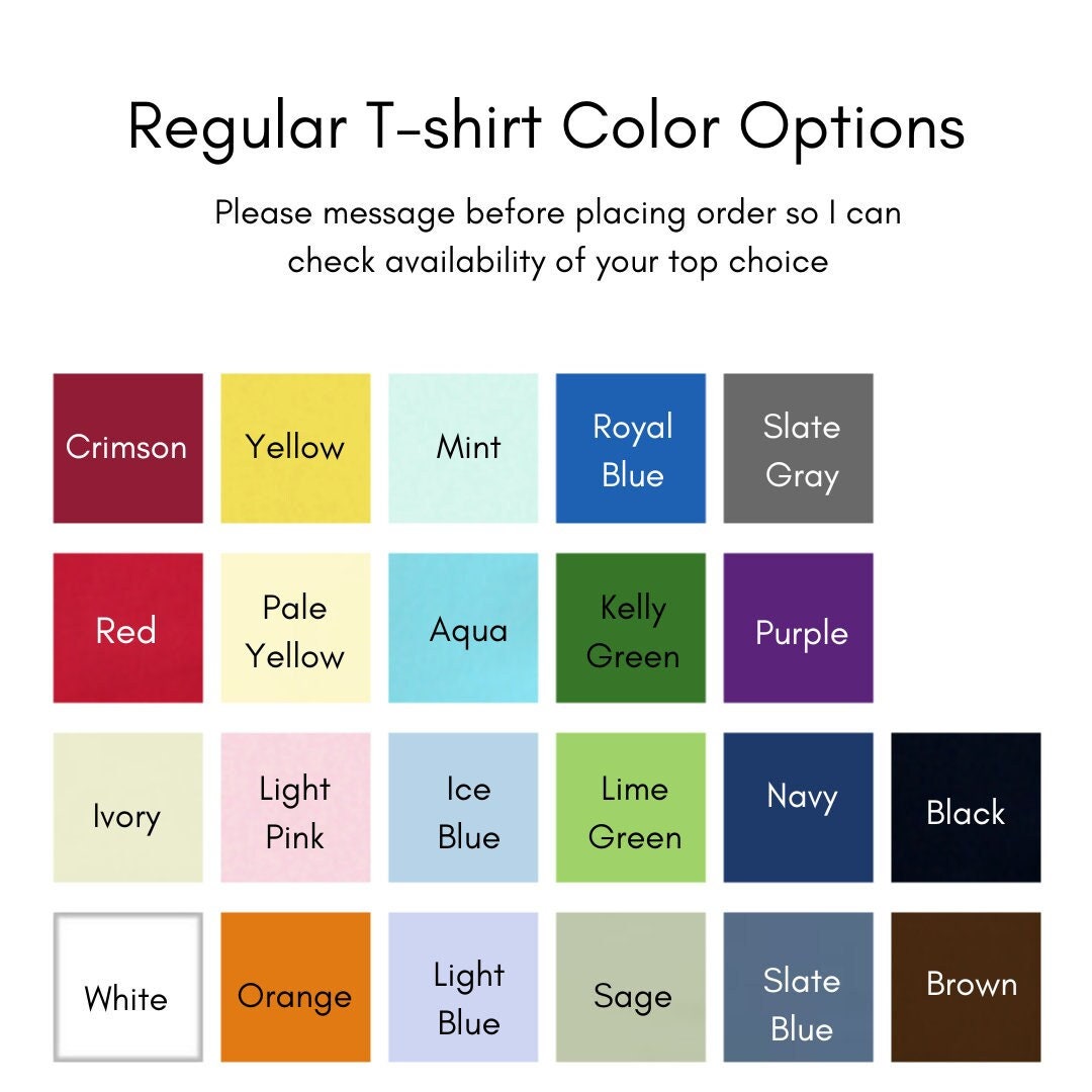 Custom Shirt Color - Add On - Etsy