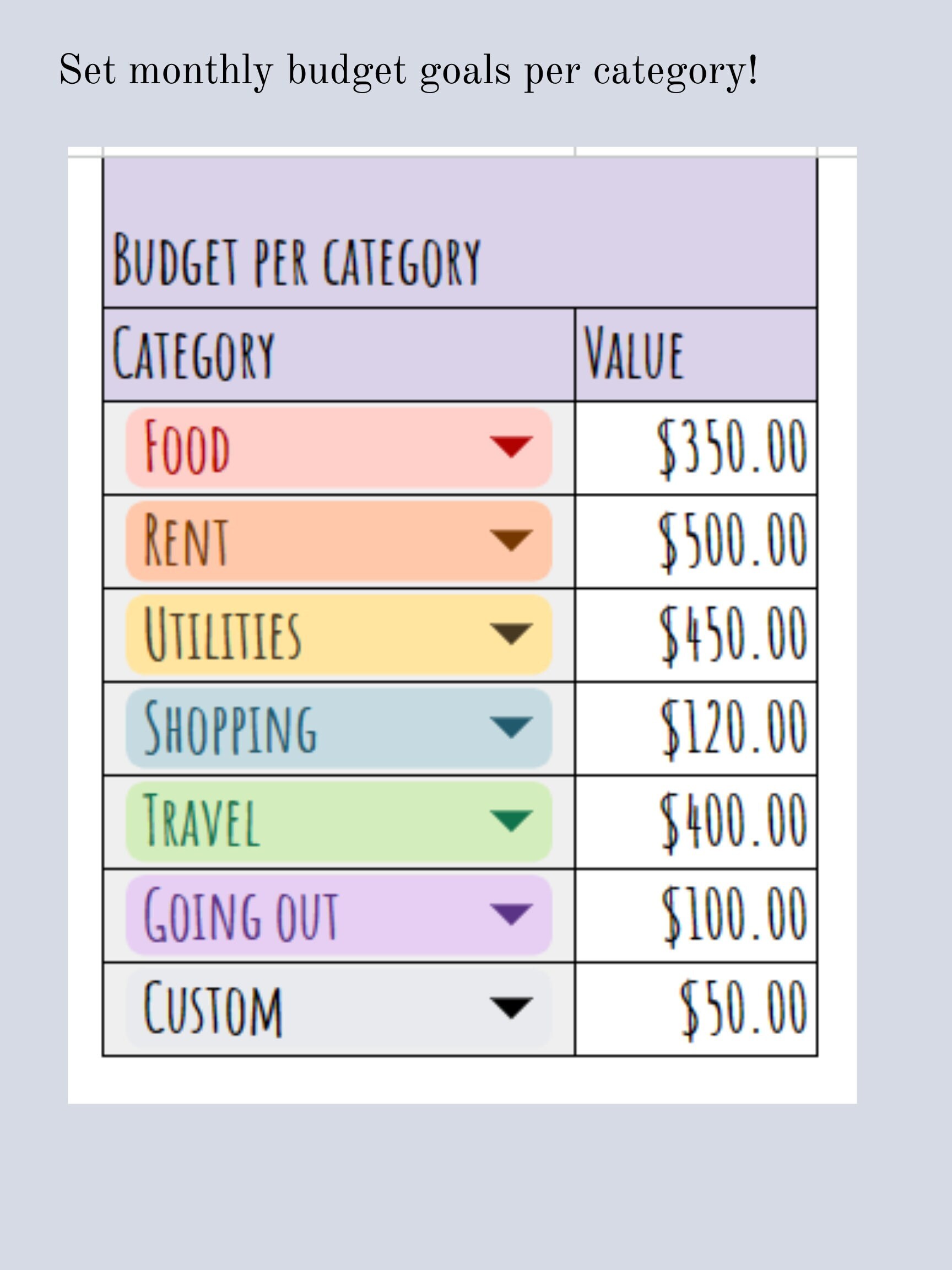 Customizable Expense Tracker Template - Etsy
